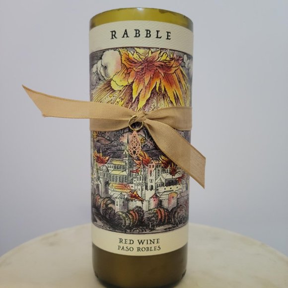 Accents | Wine Bottle Candle Rabble Red Wine Handmade Rosemary Lavender ...